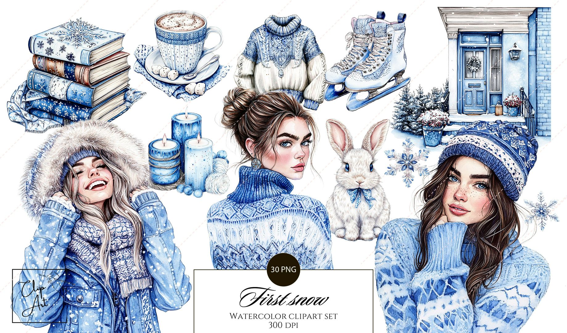 Набор иллюстраций "First snow" - clipartbynatali - скачать на ...