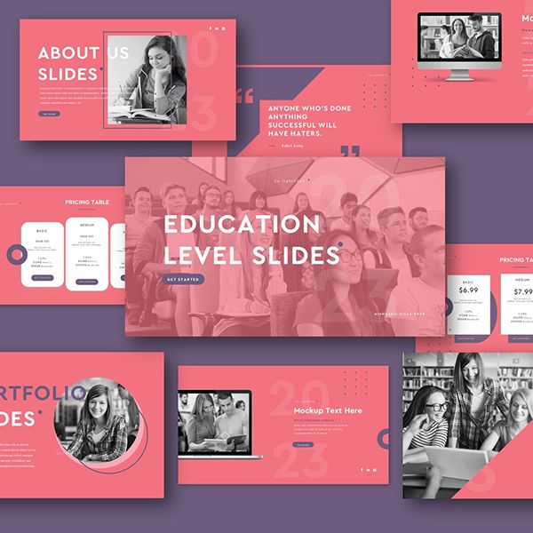 Шаблон презентации образовательного бизнеса Education Level Biecom Market скачать на