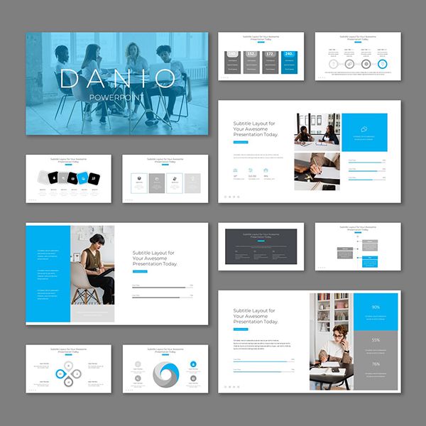 Шаблон презентации Danio Powerpoint для цифровых технологий - Biecom Market - скачать на ...