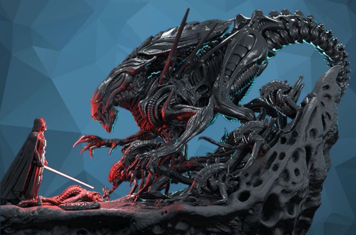 Alien Queen vs Darth Vader (Королева Чужих против Дарта Вейдера) // 3D ...