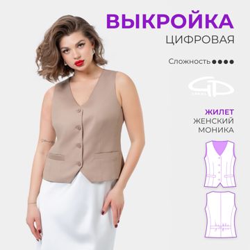 Выкройка Жилет Женский Моника размер 48 в формате PDF - GD Lekal ...