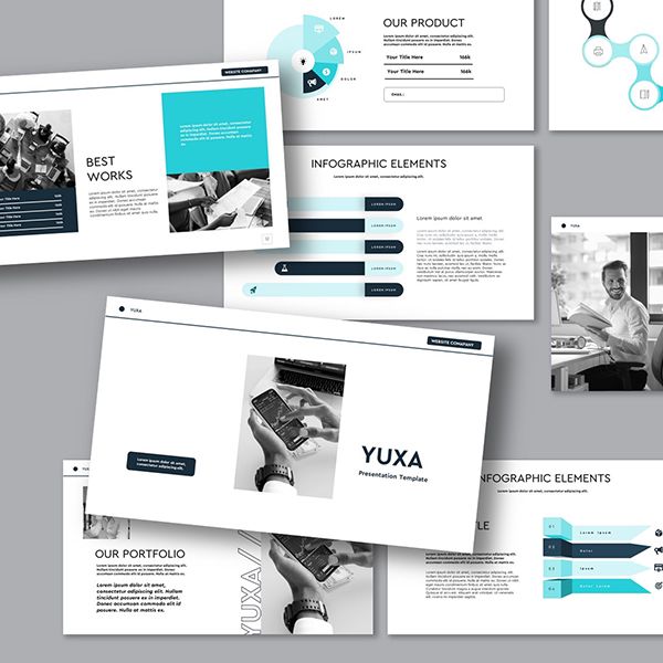 Шаблон бизнес презентации о компании Yuxa Biecom Market скачать на Wildberries Цифровой