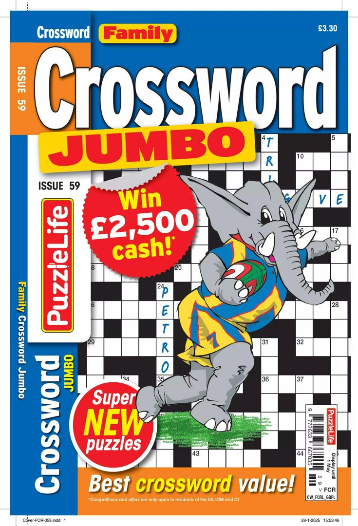 PuzzleLife Family Crossword Jumbo - Выпуск 59 2025 - BDS - скачать на Wildberries Цифровой | 460672