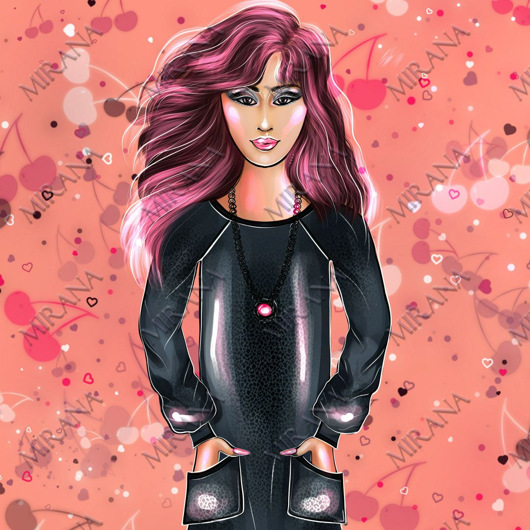 Девушка постер принт для печати цифровой рисунок Милена Иванова скачать на Wildberries