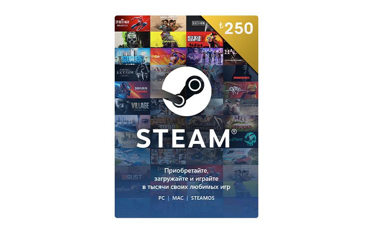 Карта оплаты Steam 250 TL Turkey [Цифровая версия] - скачать ключи на ...