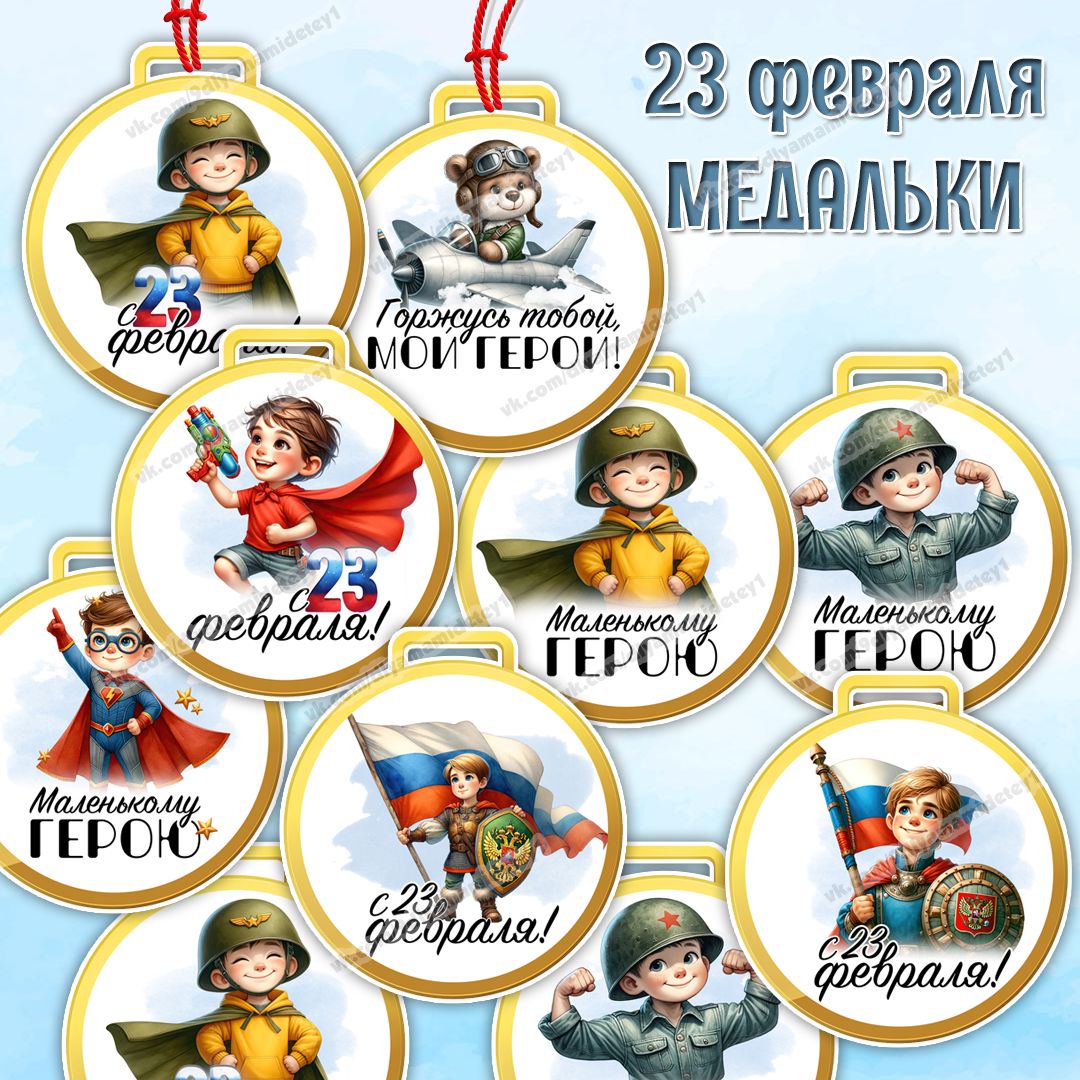Медальки мальчикам на День защитника Отечества - Три хвоста - скачать ...