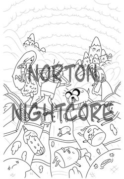 Раскраска PDF "Время приключений", "Adventure Time" для детей и ...