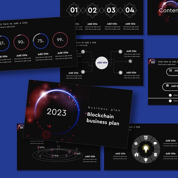 Шаблон презентации бизнес плана промышленного производства Blockchain