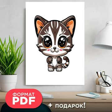 Плакат котик для печати. В подарок календарь Драконом. - PrimaMarket ...
