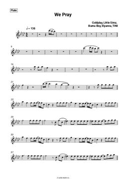 Ноты Coldplay, Little Simz - We Pray - Флейта - Coldplay - скачать на ...