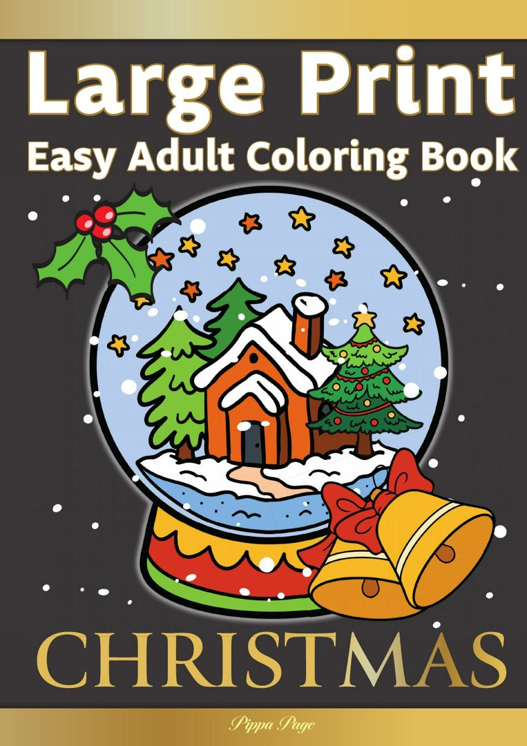 Large Print Easy Adult Coloring Book CHRISTMAS. Simple, Relaxing ...