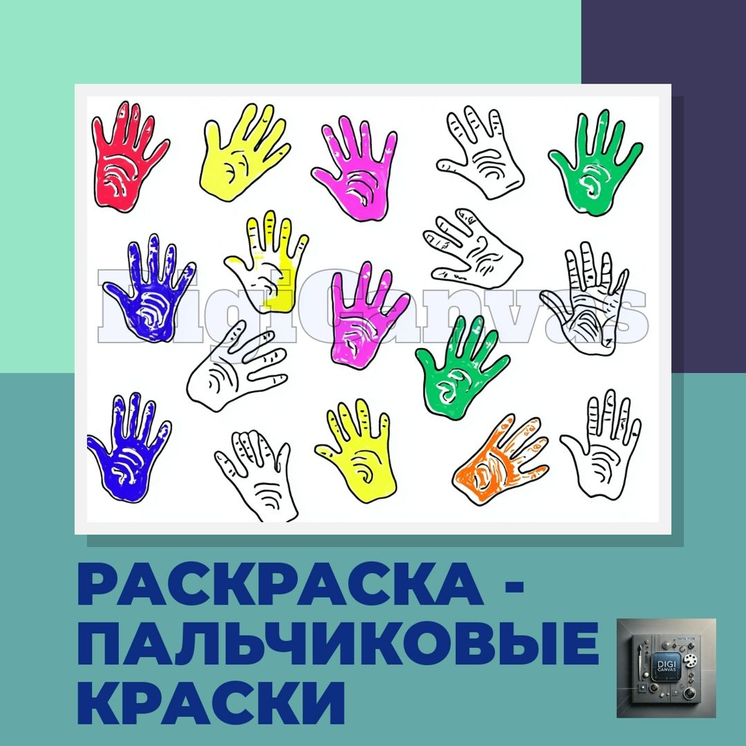 Раскраска для малышей - Пальчиковые краски, А4, для печати - DigiCanvas ...