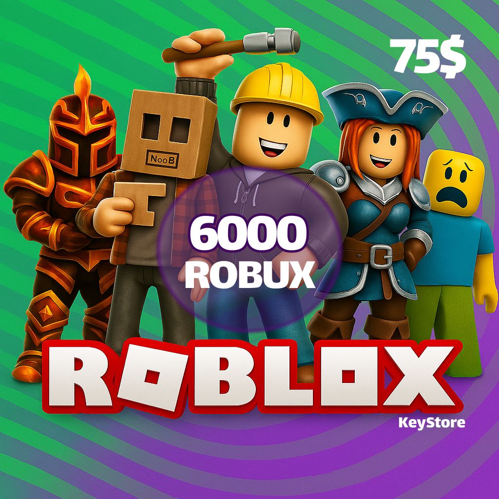 Roblox 75 USD (6000 Robux) – США - скачать ключи на Wildberries ...