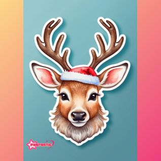 Стикер распечатать / наклейка Новогодний олень / формат а4 - Fantastic ...