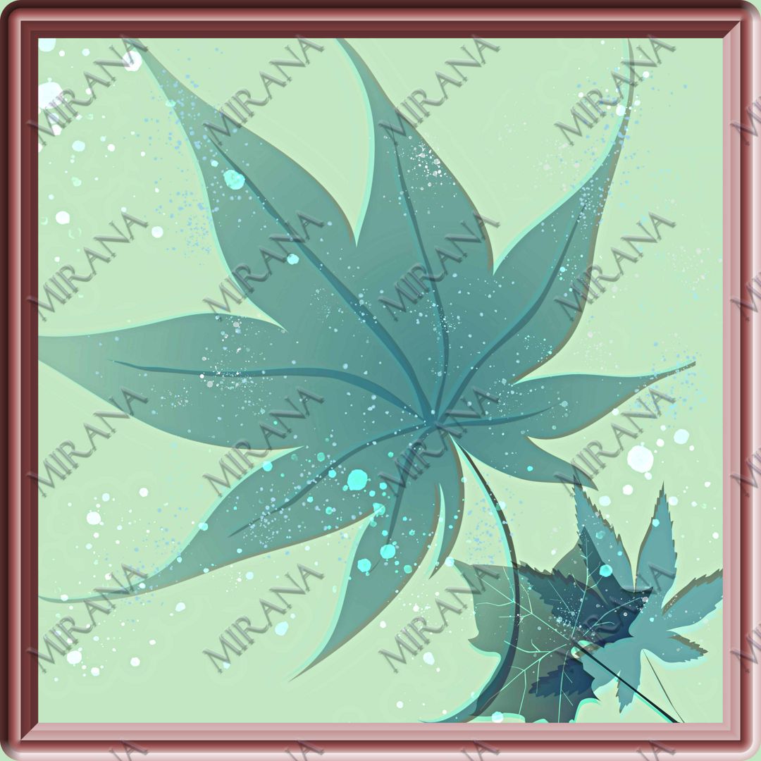 Листочки имитация картины постер принт для печати цифровой рисунок Милена Иванова