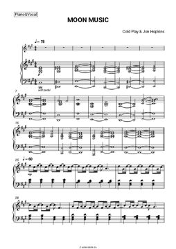Ноты с вокалом Coldplay, Jon Hopkins - MOON MUSiC - Пианино&Вокал ...