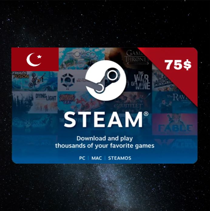 Подарочная карта Steam 75$ (TR турция) - купить подарочный сертификат на Wildberries Цифровой ...