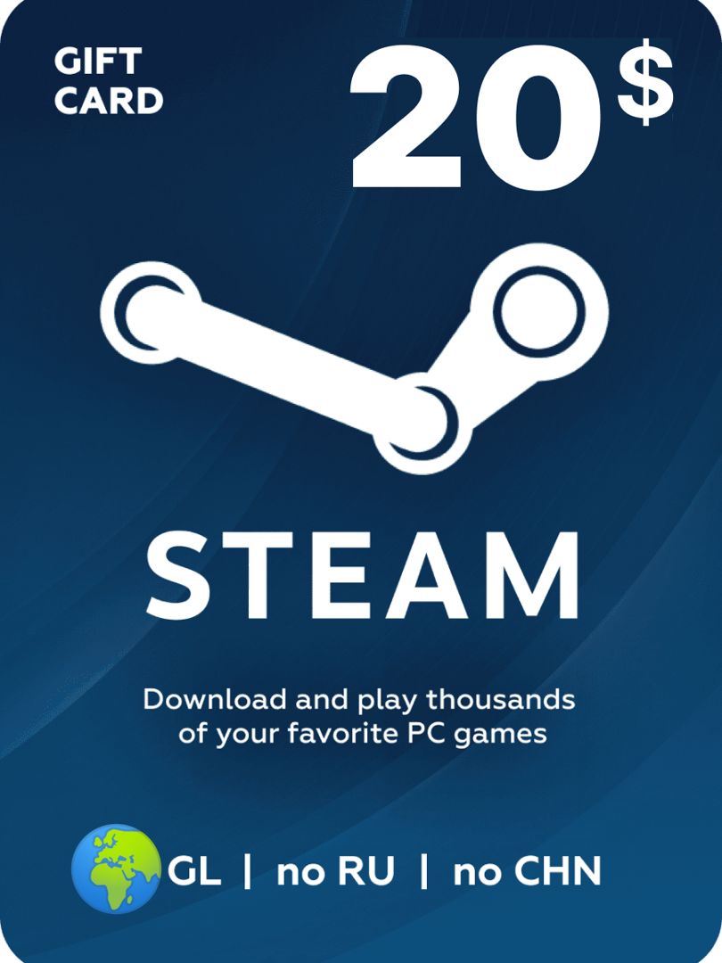 Steam 20 USD / Код активации США / Подарочная карта Стим / Gift Card 20 ...