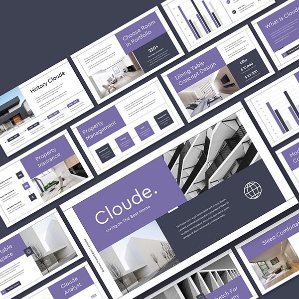 Шаблон Бизнес презентации Cloude Biecom Market скачать на Wildberries Цифровой 182559