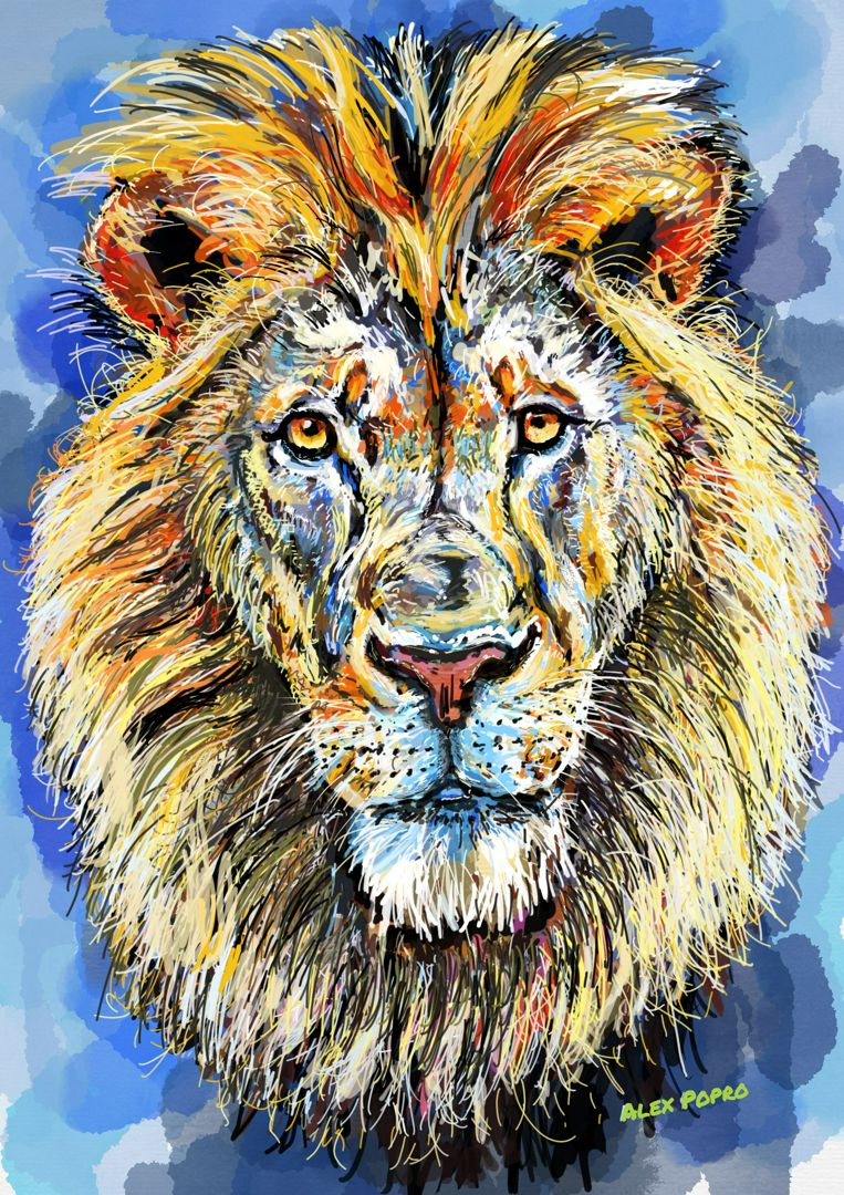 Картина "Король саванны". Alex Popro - Александр Попроцкий - скачать на ...