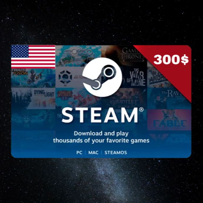 Подарочная карта Steam 300 $ (USA) - купить подарочный сертификат на Wildberries Цифровой | 394300