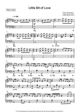 Ноты Tom Grennan - Little Bit of Love - Пианино.Соло - Tom Grennan ...