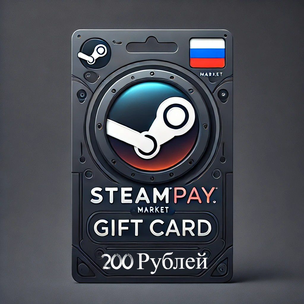 АВТО ВЫДАЧА / Подарочная карта Steam 200 рублей — пополнение баланса Steam в России и СНГ ...
