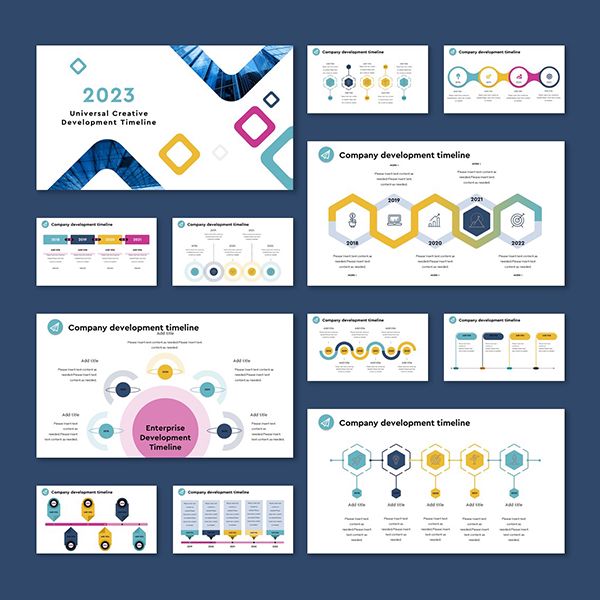 Шаблон бизнес презентации Time Line Biecom Market скачать на Wildberries Цифровой 179670