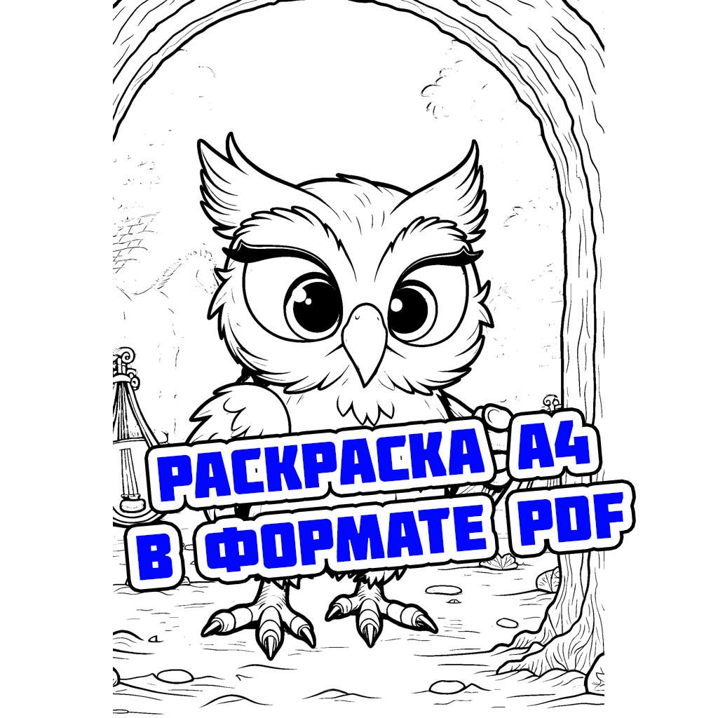 Раскраска PDF: Мудрая Сова в Лесу - Станислав Миков - скачать на ...
