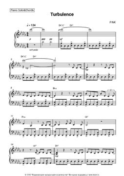 Ноты и аккорды Pink - Turbulence - Пианино.Соло&Аккорды - Pink ...