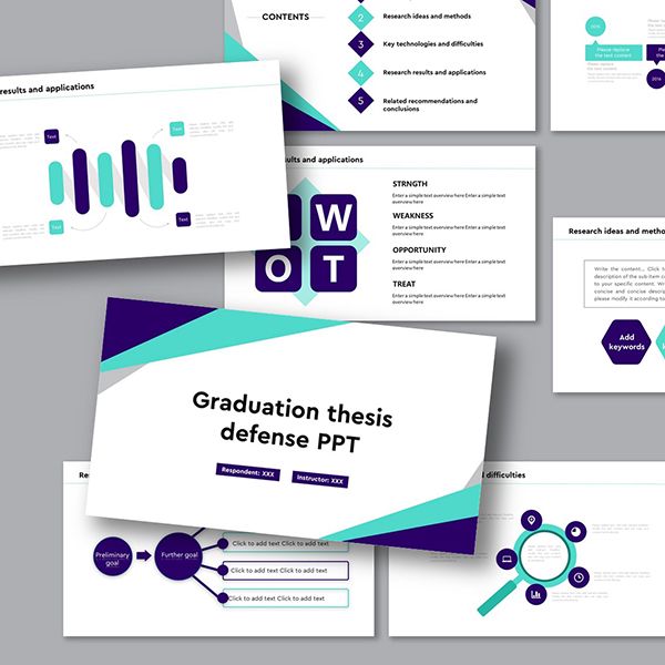 Шаблон презентации защиты дипломной работы Graduation Biecom Market