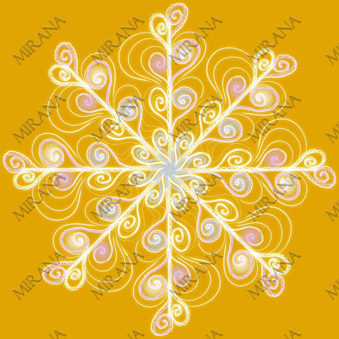 Новогодняя снежинка открытка постер принт для печати цифровой рисунок Милена Иванова