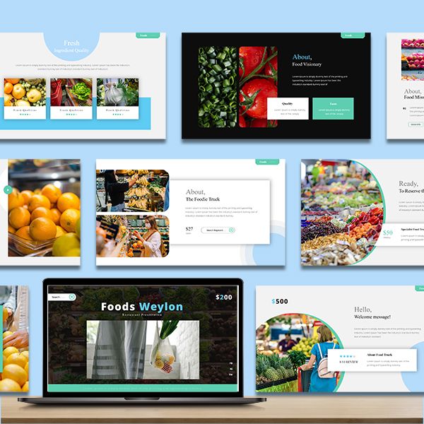 Шаблон презентации Foodsweylon - Biecom Market - скачать на Wildberries Цифровой | 26306