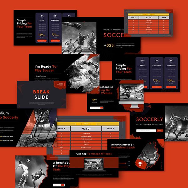 Шаблон футбольной презентации Soccerly - Biecom Market - скачать на Wildberries Цифровой | 130325
